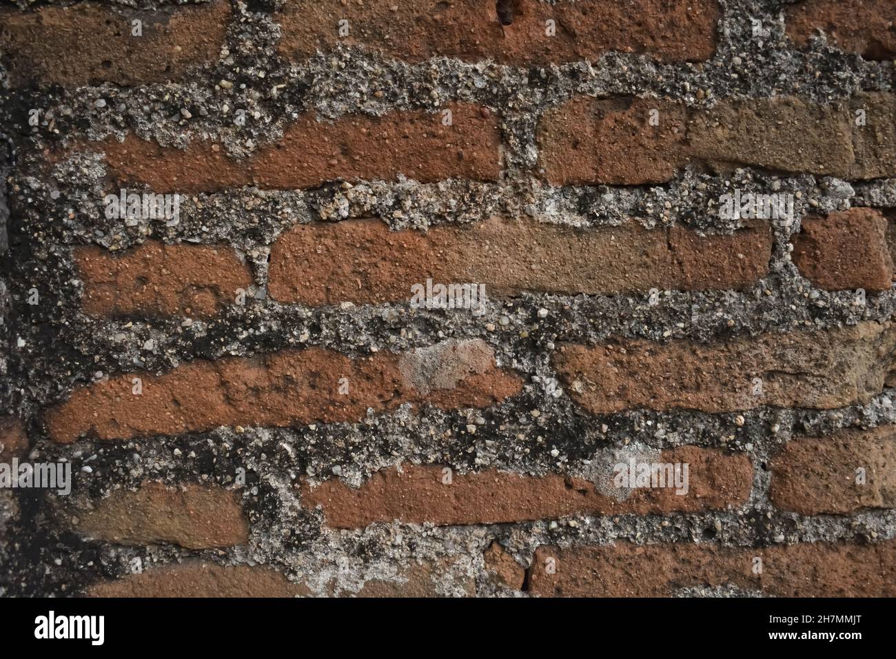 Picture of Red bricks Wall with cement binding for background texture ...
