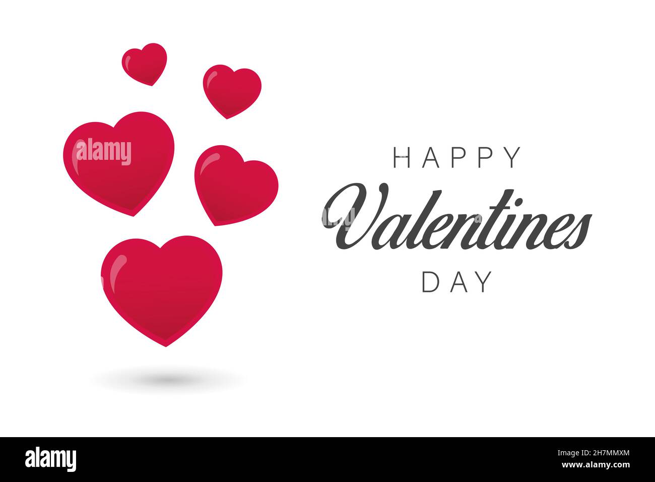 Happy Valentine's Day in white background and symbol of love. Vector ...