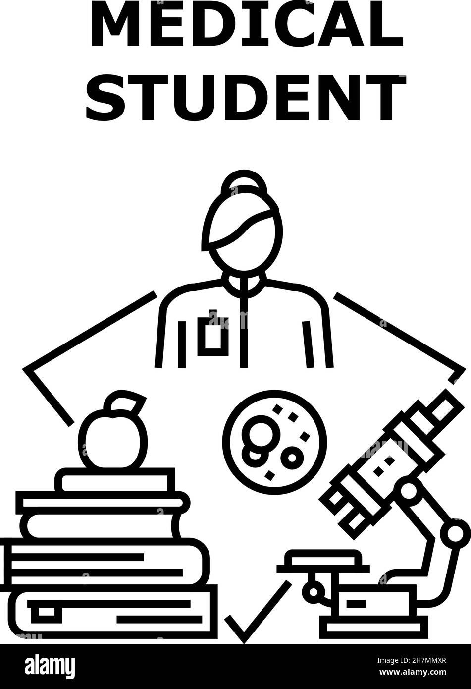 Medical Student Vector Concept Black Illustration Stock Vector Image ...