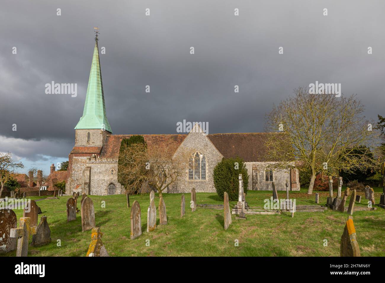 St John the Baptist Parish Church of Barham, Kent Stock Photo - Alamy