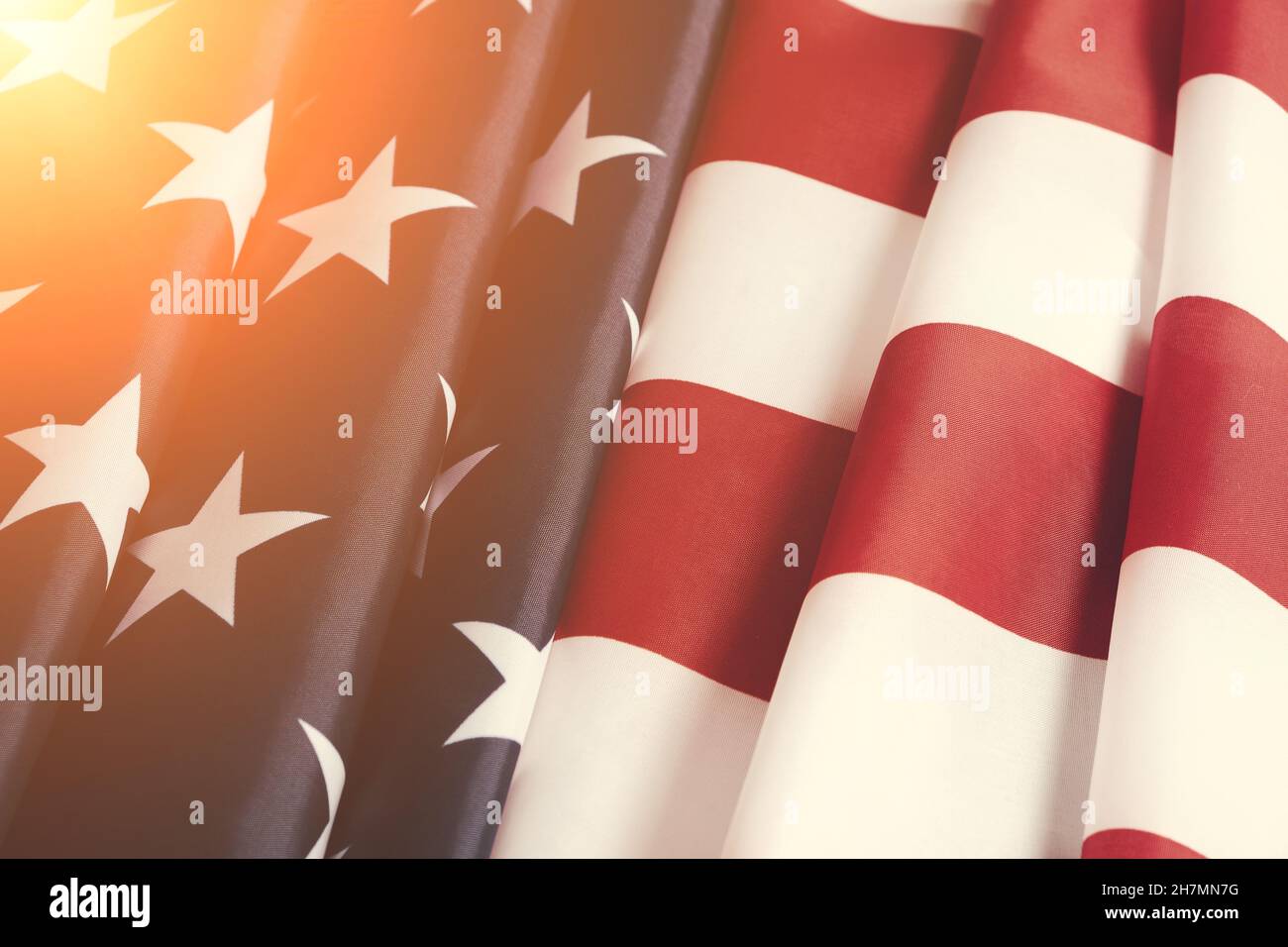 Flag United States of America in bright rays sun Stock Photo - Alamy
