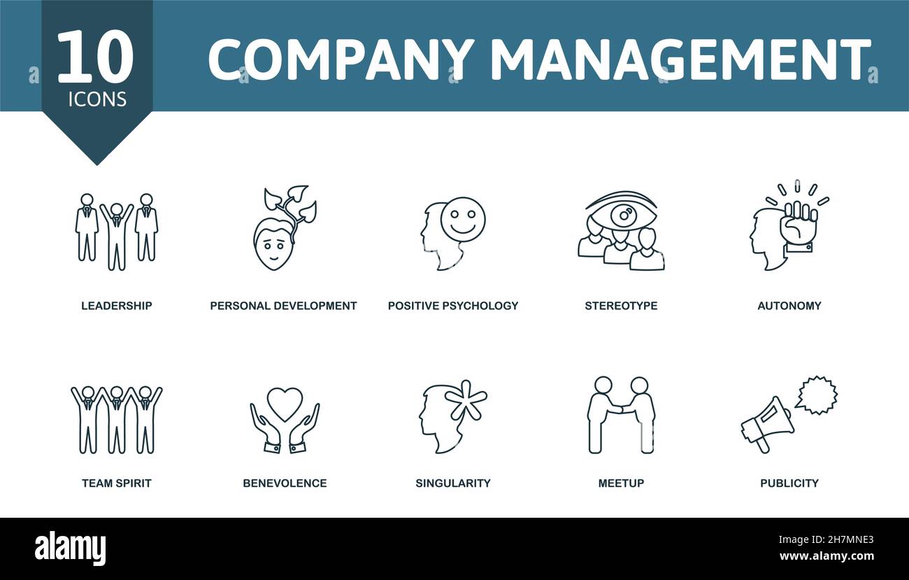 Company Management icon set. Collection of simple elements such as the ...