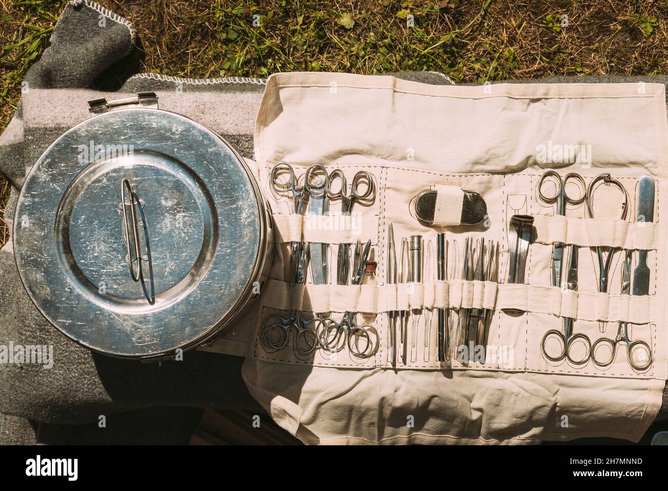 Old Medical And Surgical Instruments. Many Surgical Instruments For ...