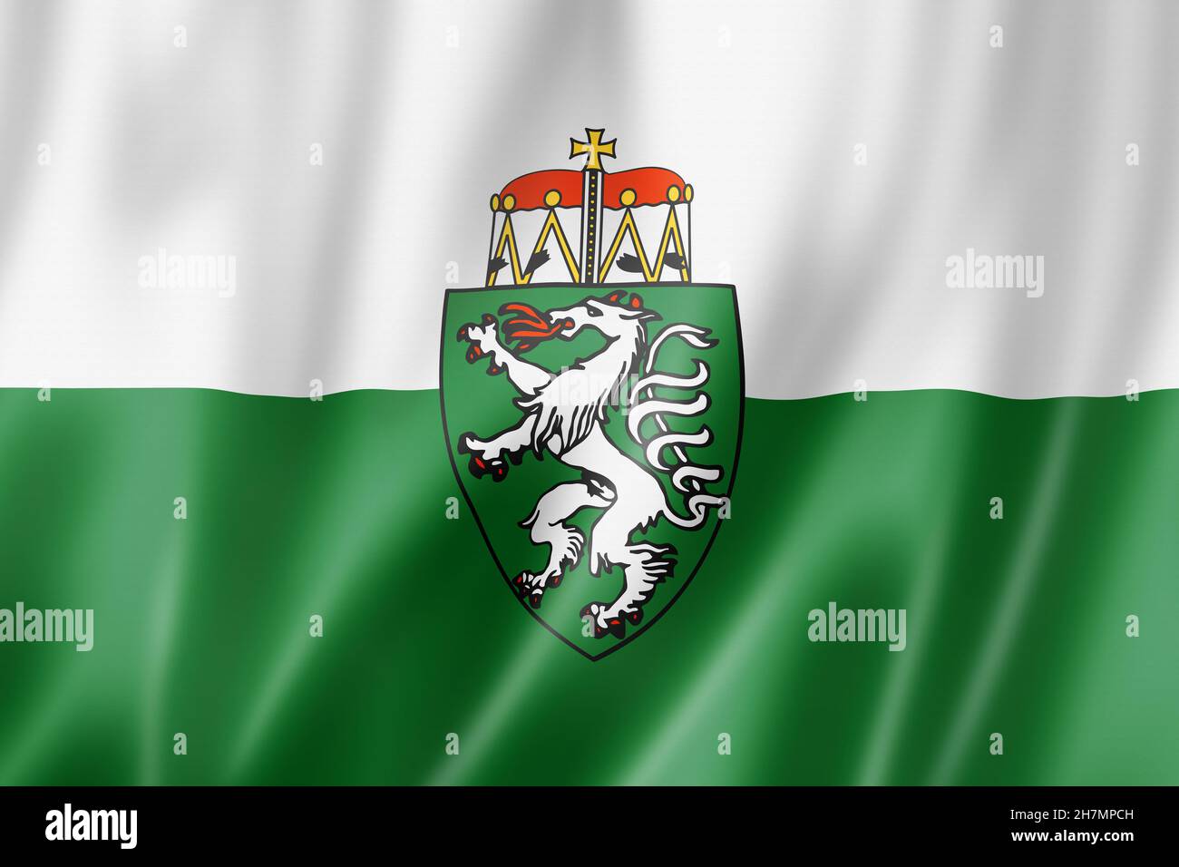 Styria Land flag, Austria waving banner collection. 3D illustration ...