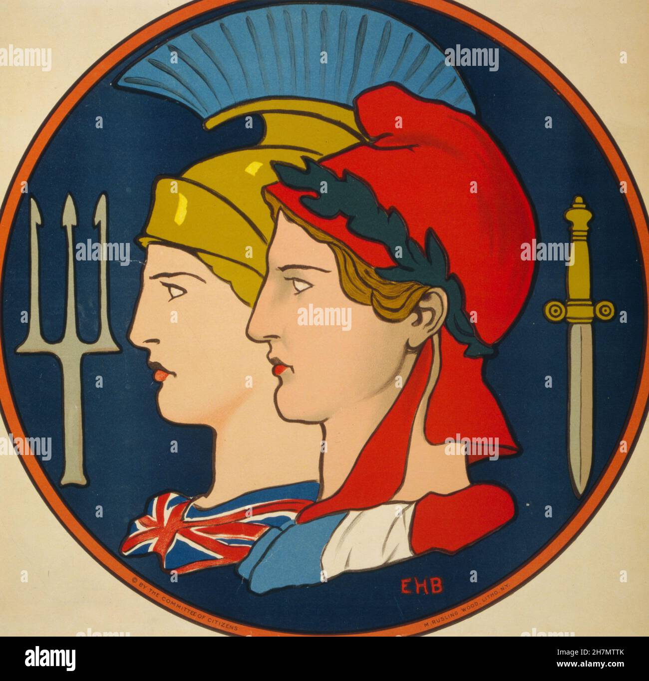 National personification - Britannia and Marianne Stock Photo - Alamy