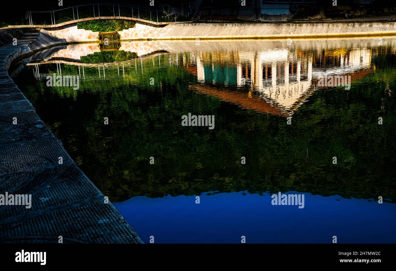 water, river, reflection, mirror, lake, nature, view, symmetry ...