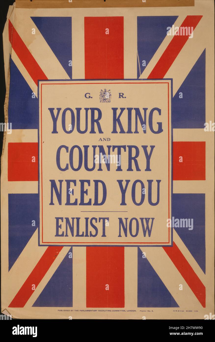 Enlist Poster - British World War One Propaganda - 09 Stock Photo - Alamy