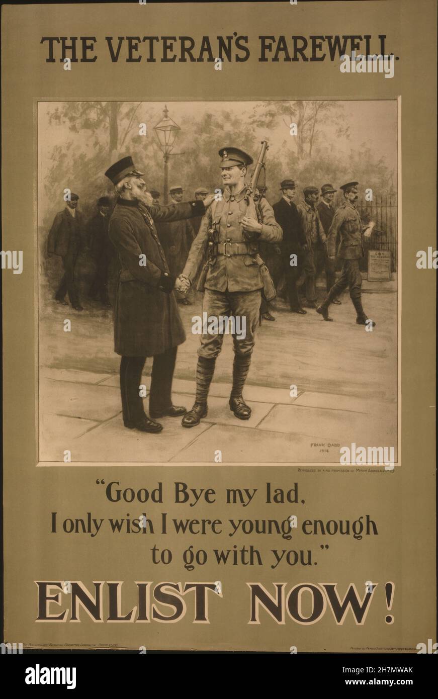 Enlist Poster - British World War One Propaganda - 19 Stock Photo - Alamy