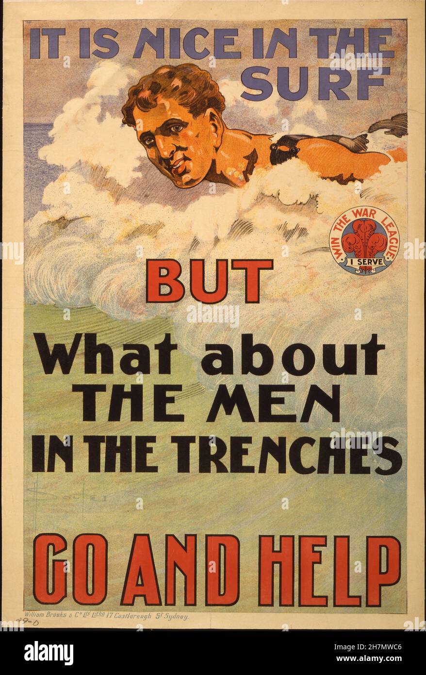 Enlist Poster - Canadian World War One Propaganda - 02 Stock Photo - Alamy