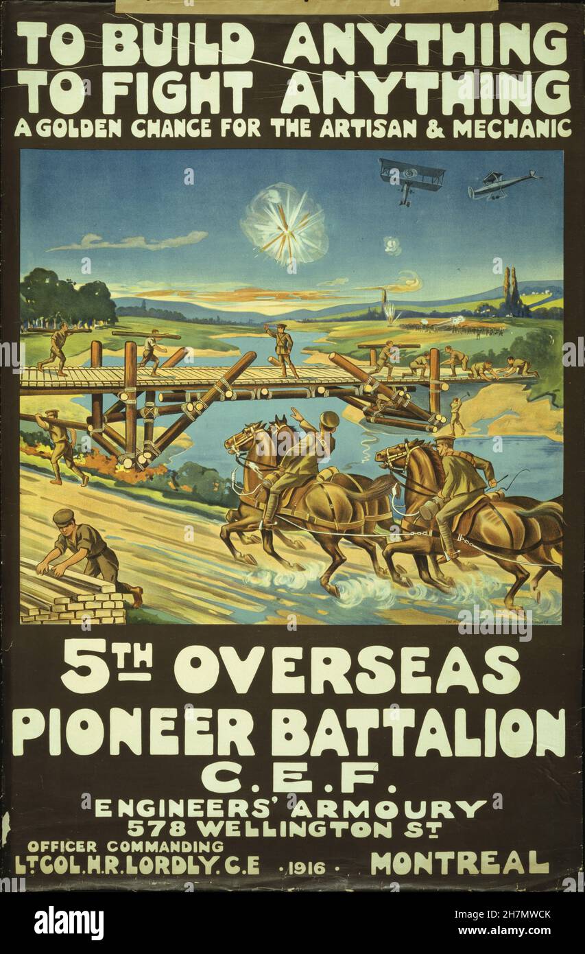 Enlist Poster - Canadian World War One Propaganda - 04 Stock Photo - Alamy