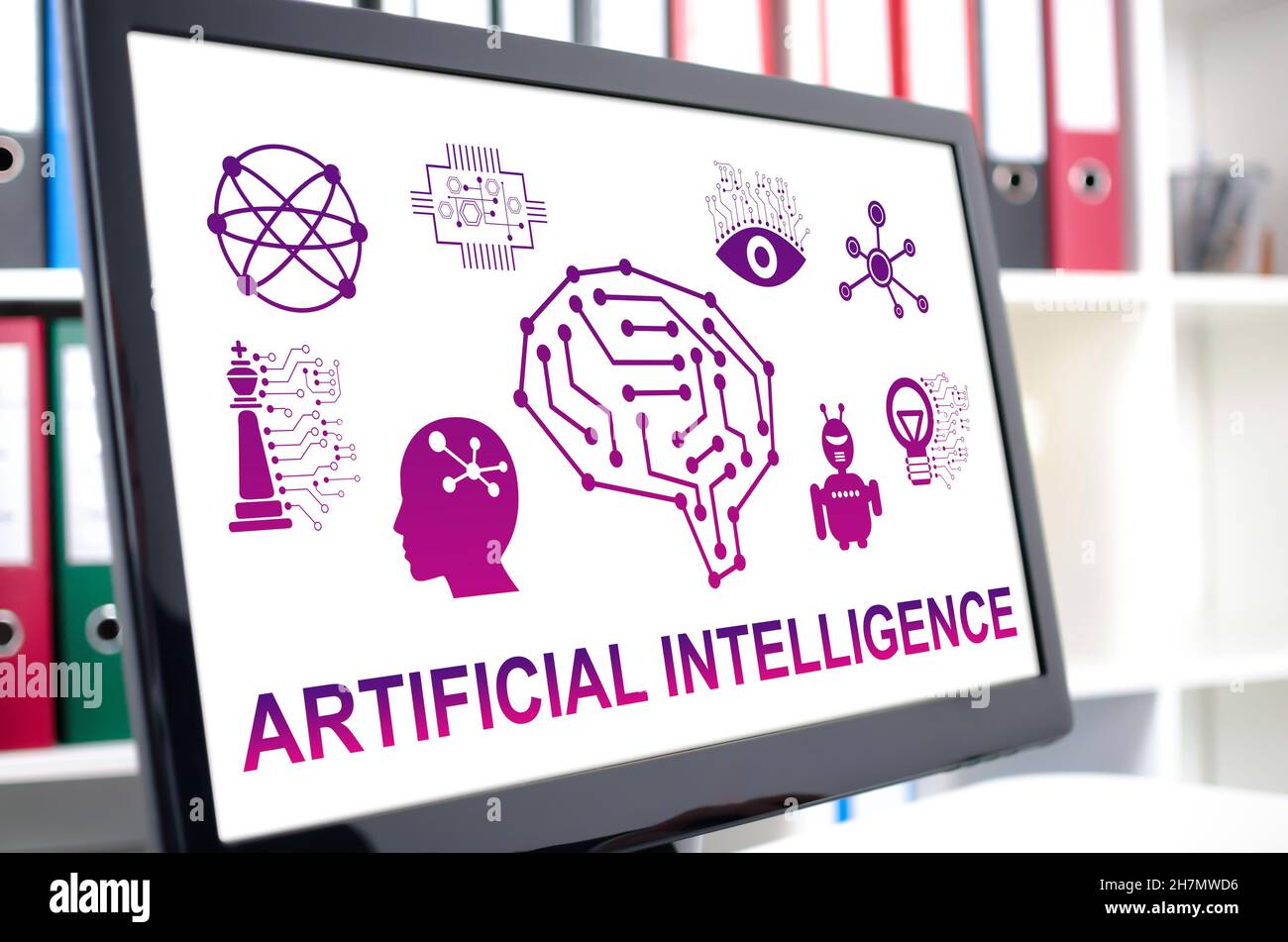 Artificial intelligence concept shown on a computer screen Stock Photo ...
