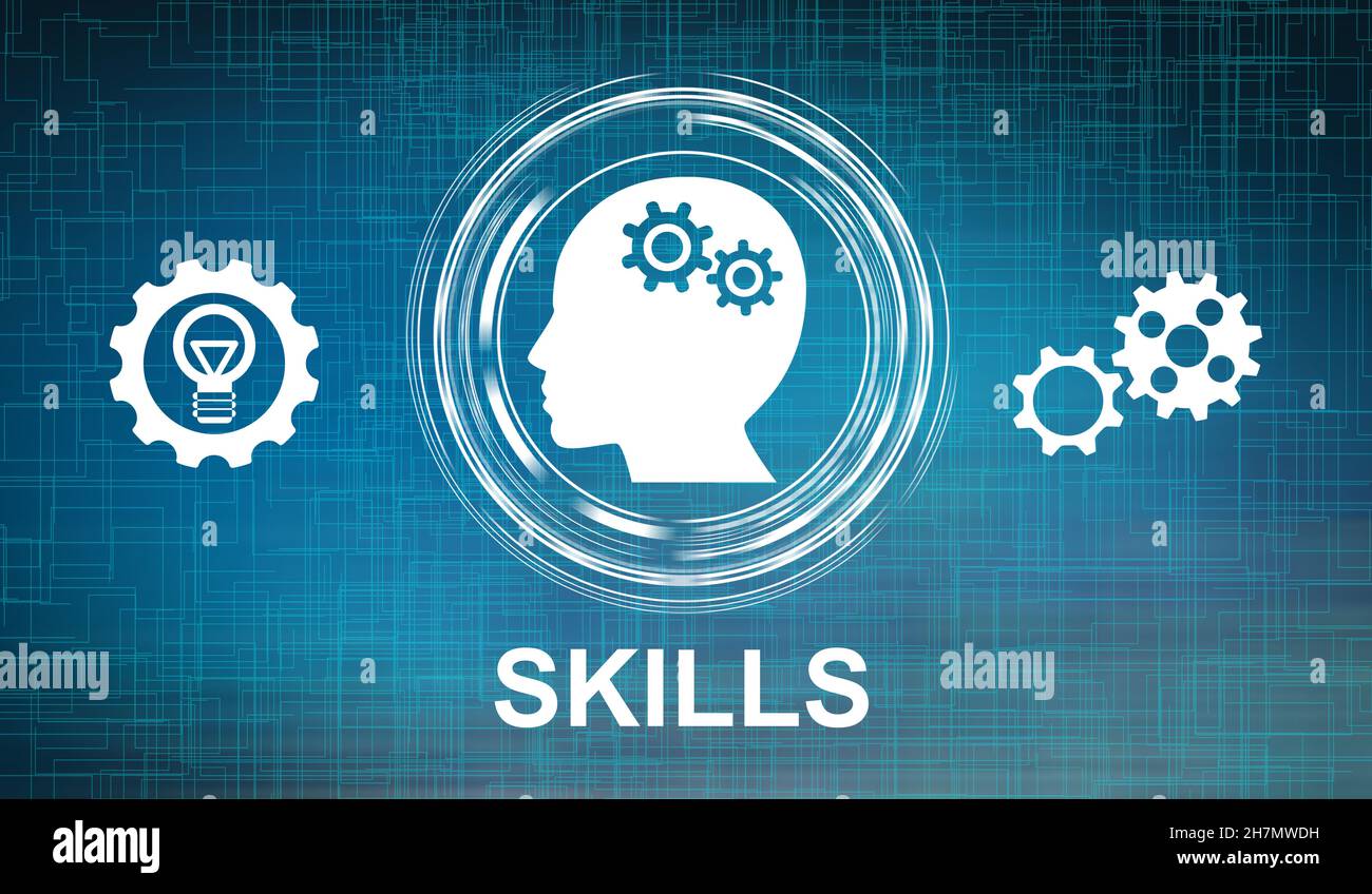 Illustration of a skills concept Stock Photo - Alamy