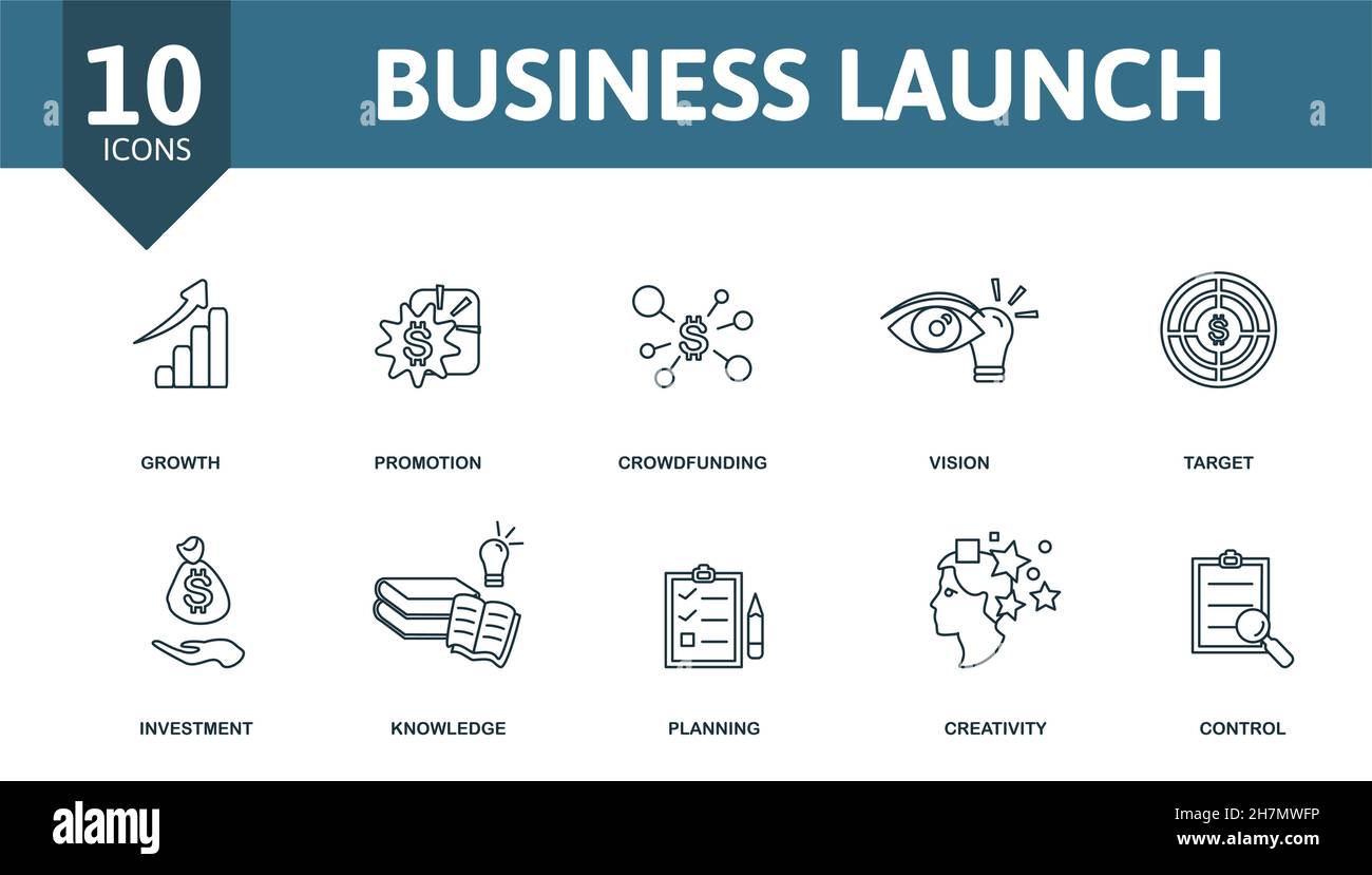Business Launch icon set. Collection of simple elements such as the ...