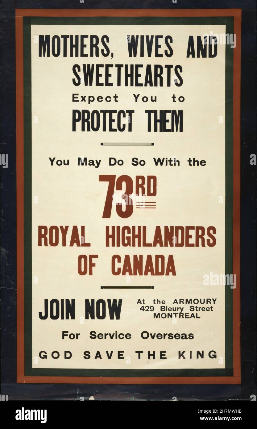 Enlist Poster - Canadian World War One Propaganda - 1914-1918 - 04 ...