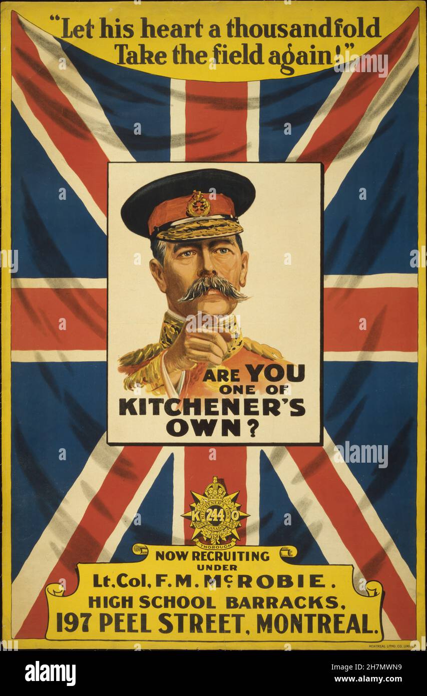 Enlist Poster - Canadian World War One Propaganda - 1914-1918 - 17 Stock Photo - Alamy