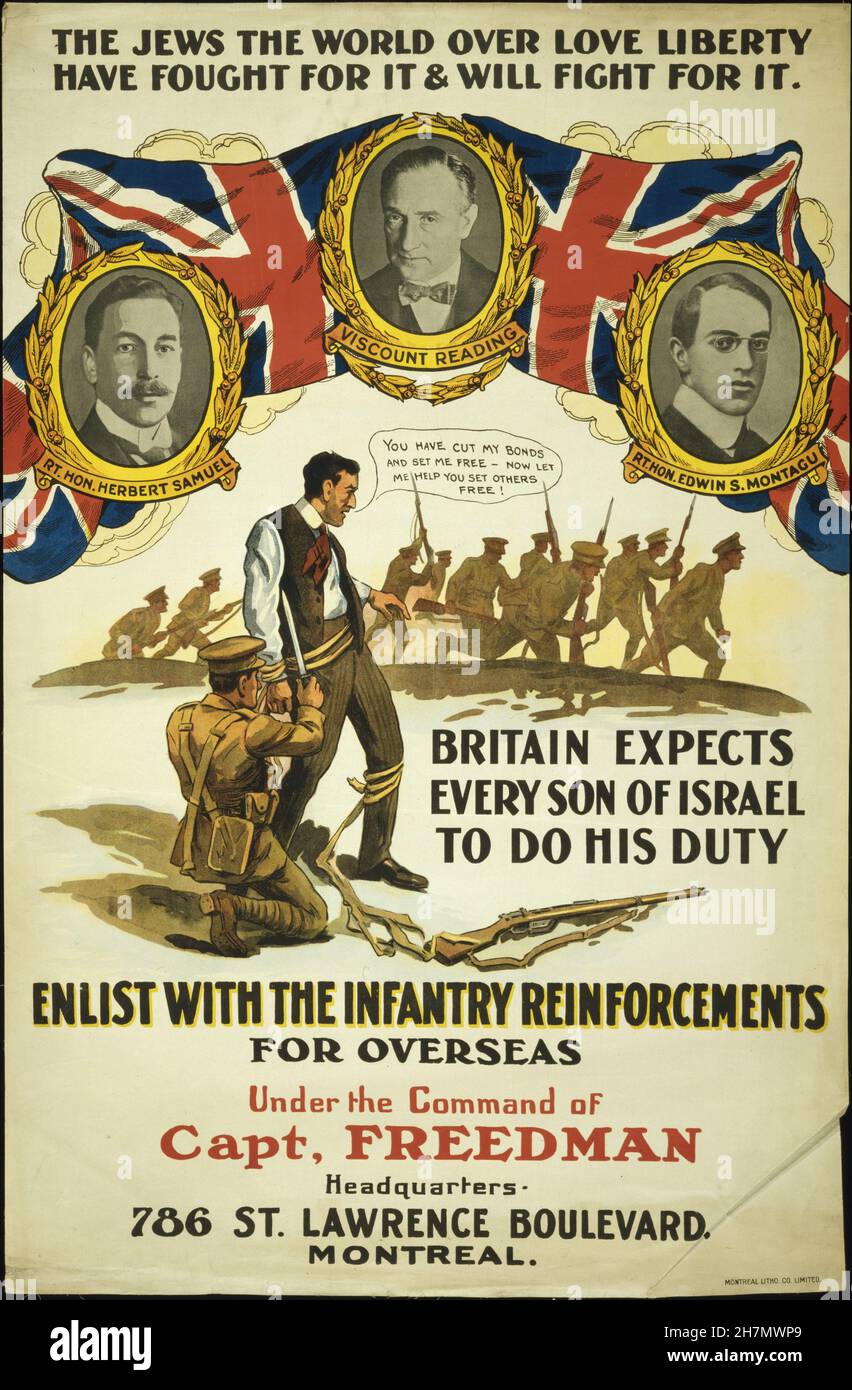 Enlist Poster - Britain World War One Propaganda - 1914-1918 - 18 Stock Photo - Alamy
