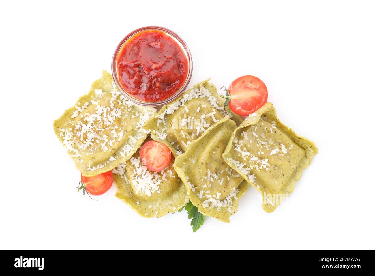 Delicious ravioli isolated on white background, close up Stock Photo ...
