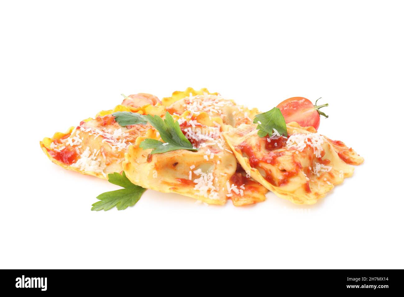 Delicious ravioli isolated on white background, close up Stock Photo ...