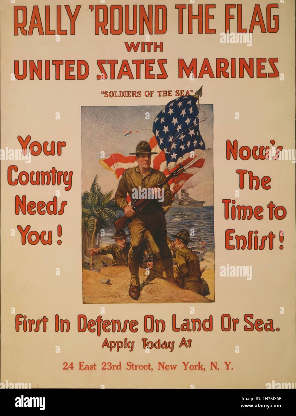 Enlist Poster - U.S World War One Propaganda - 75 Stock Photo - Alamy