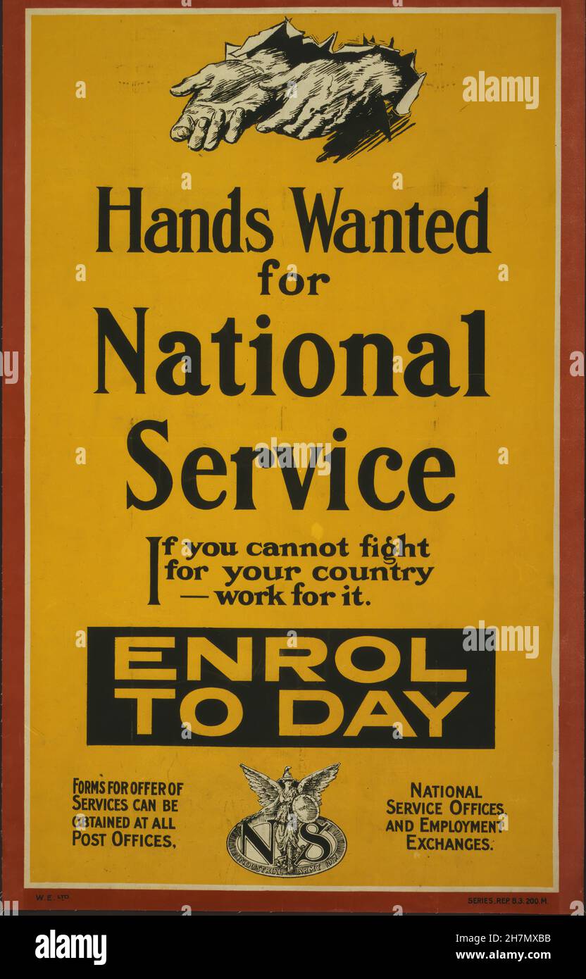 Enlist Poster - U.S World War One Propaganda - 119 Stock Photo - Alamy