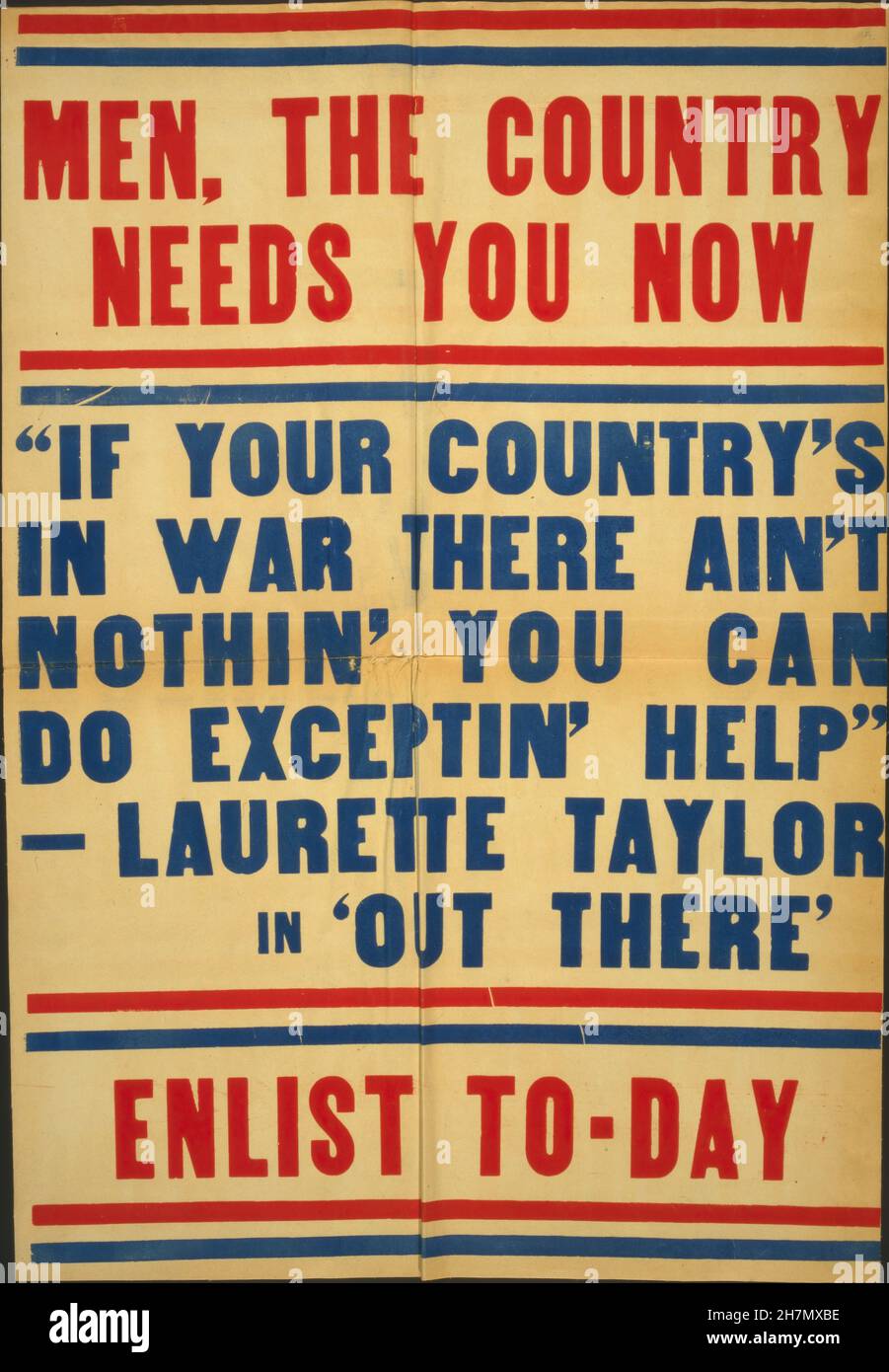 Enlist Poster - U.S World War One Propaganda - 204 Stock Photo - Alamy