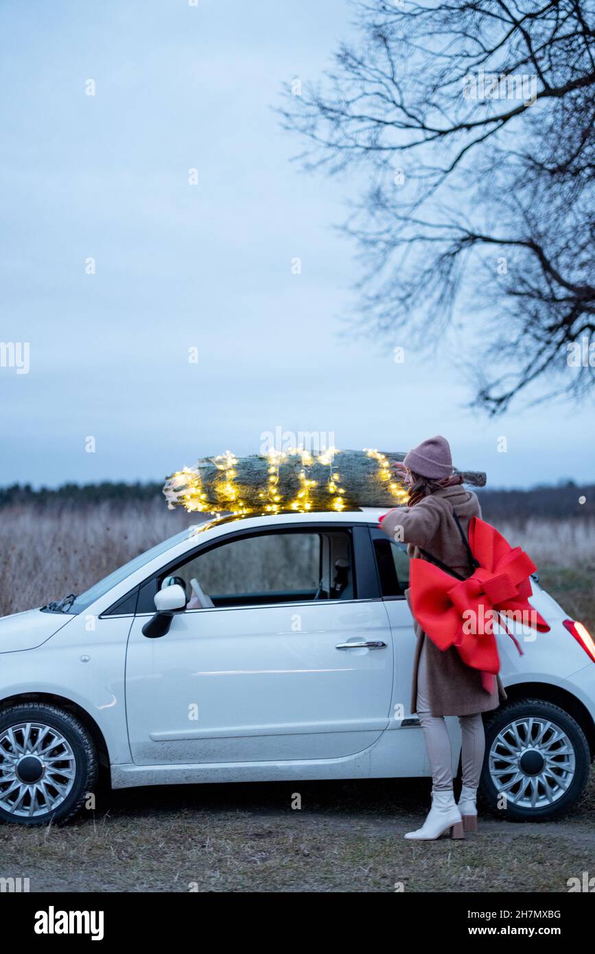 Woman new car bow hi-res stock photography and images - Alamy