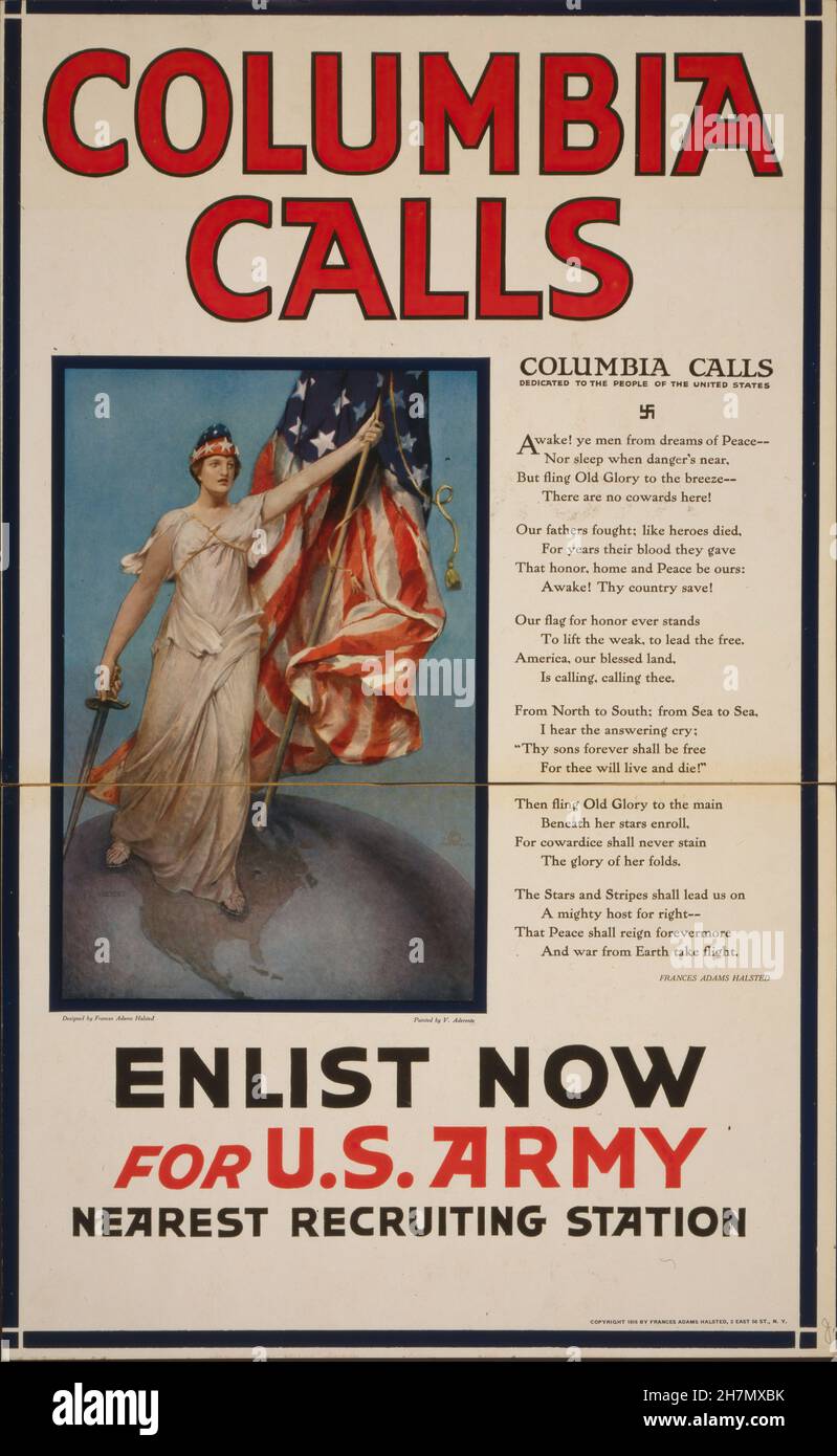 Enlist Poster - U.S World War One Propaganda - 207 Stock Photo - Alamy