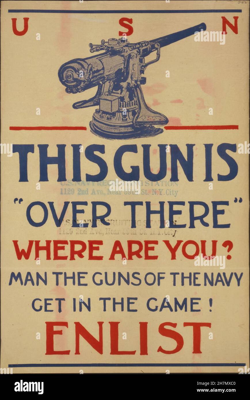 Enlist Poster - U.S World War One Propaganda - 238 Stock Photo - Alamy