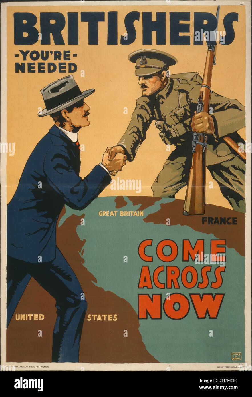 Enlist Poster - U.S World War One Propaganda - 232 Stock Photo - Alamy
