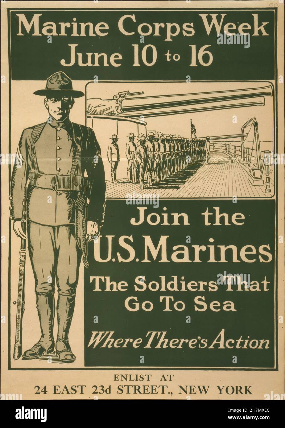 Enlist Poster - U.S World War One Propaganda - 263 Stock Photo - Alamy