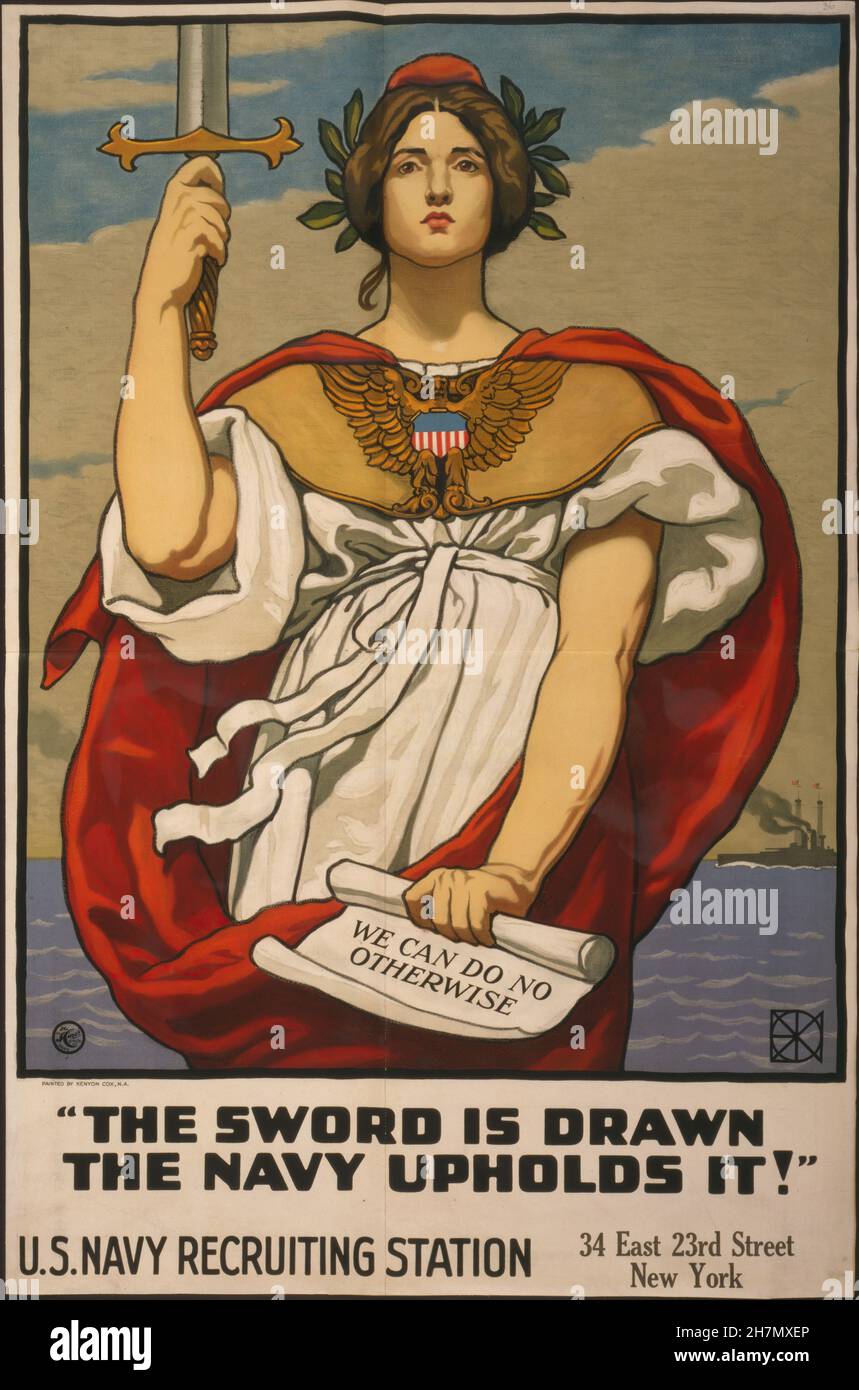 Enlist Poster - U.S World War One Propaganda - 253 Stock Photo - Alamy