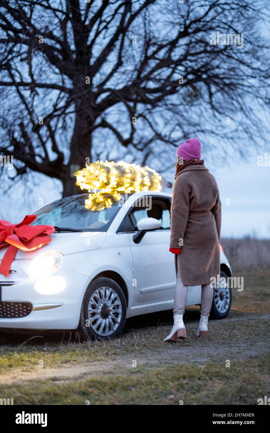 Woman new car bow hi-res stock photography and images - Alamy