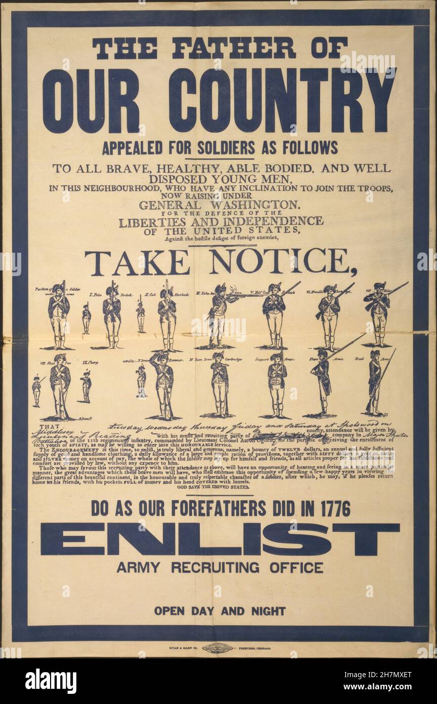 Enlist Poster - U.S World War One Propaganda - 264 Stock Photo - Alamy