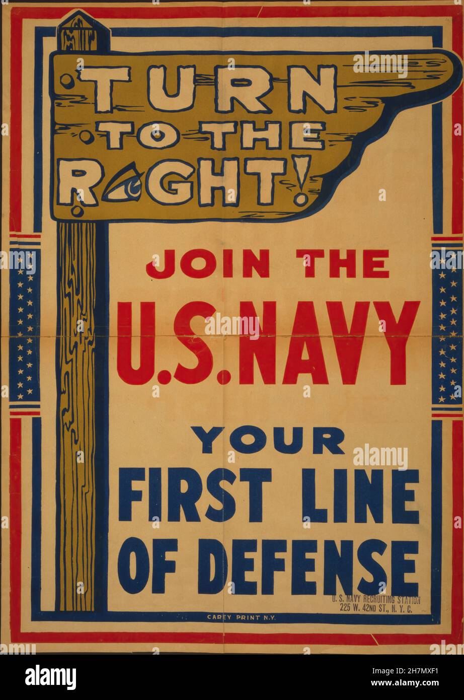 Enlist Poster - U.S World War One Propaganda - 265 Stock Photo - Alamy