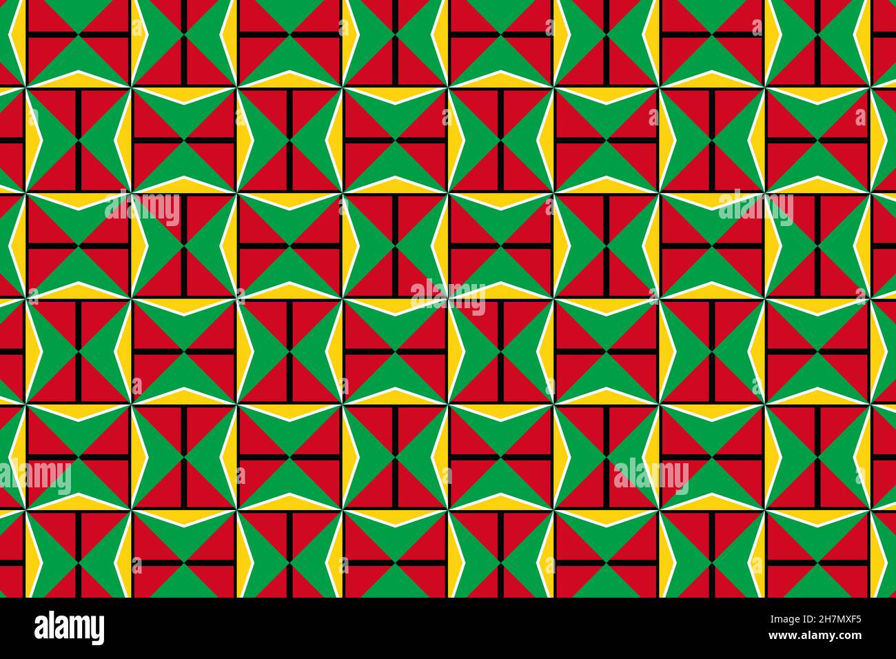 Geometric pattern in the colors of the national flag of Guyana. The ...