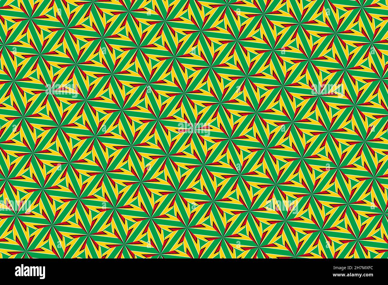 Geometric pattern in the colors of the national flag of Guyana. The ...