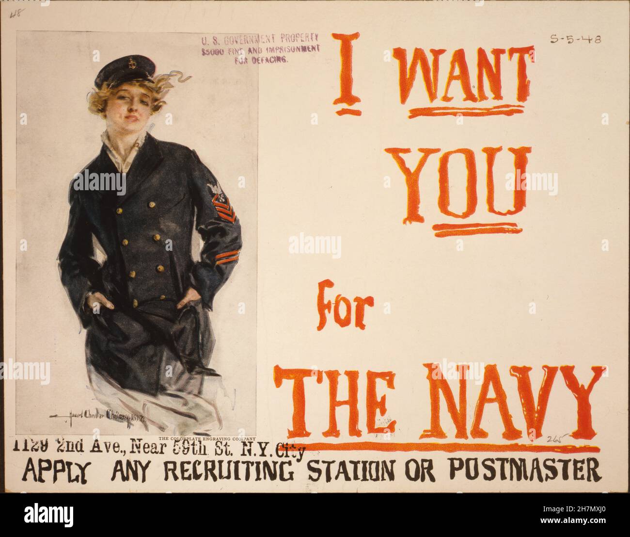 Enlist Poster - U.S World War One Propaganda - 272 Stock Photo - Alamy