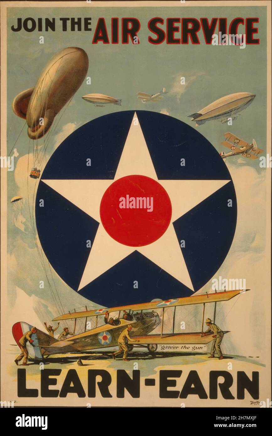 Enlist Poster - U.S World War One Propaganda - 298 Stock Photo - Alamy