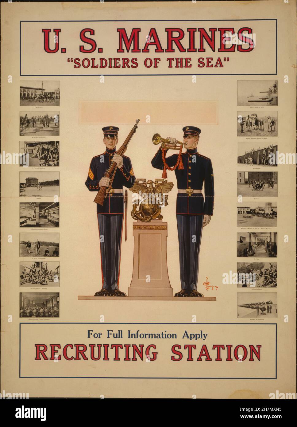 Enlist Poster - U.S World War One Propaganda - 356 Stock Photo - Alamy