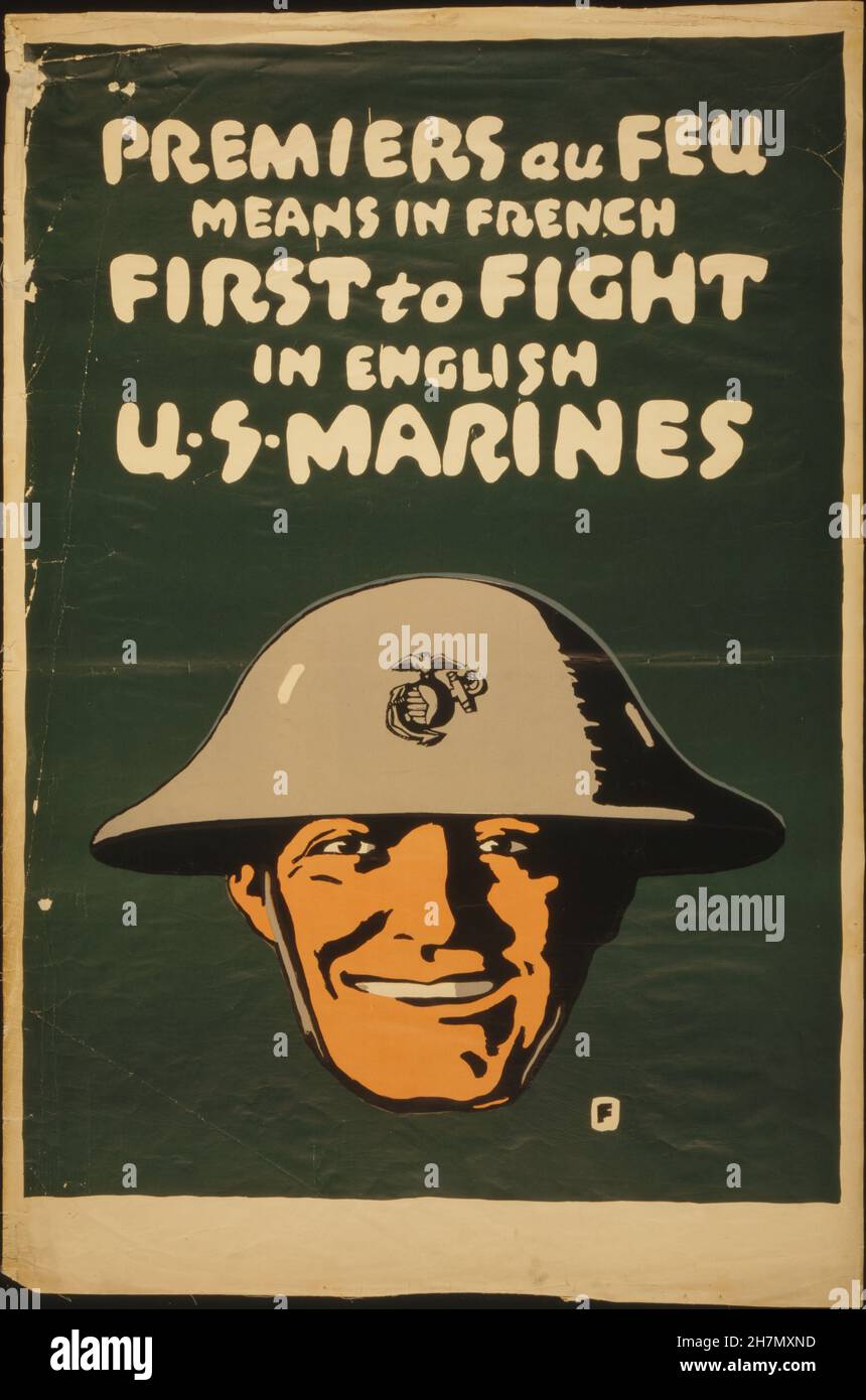 Enlist Poster - U.S World War One Propaganda - 384 Stock Photo - Alamy