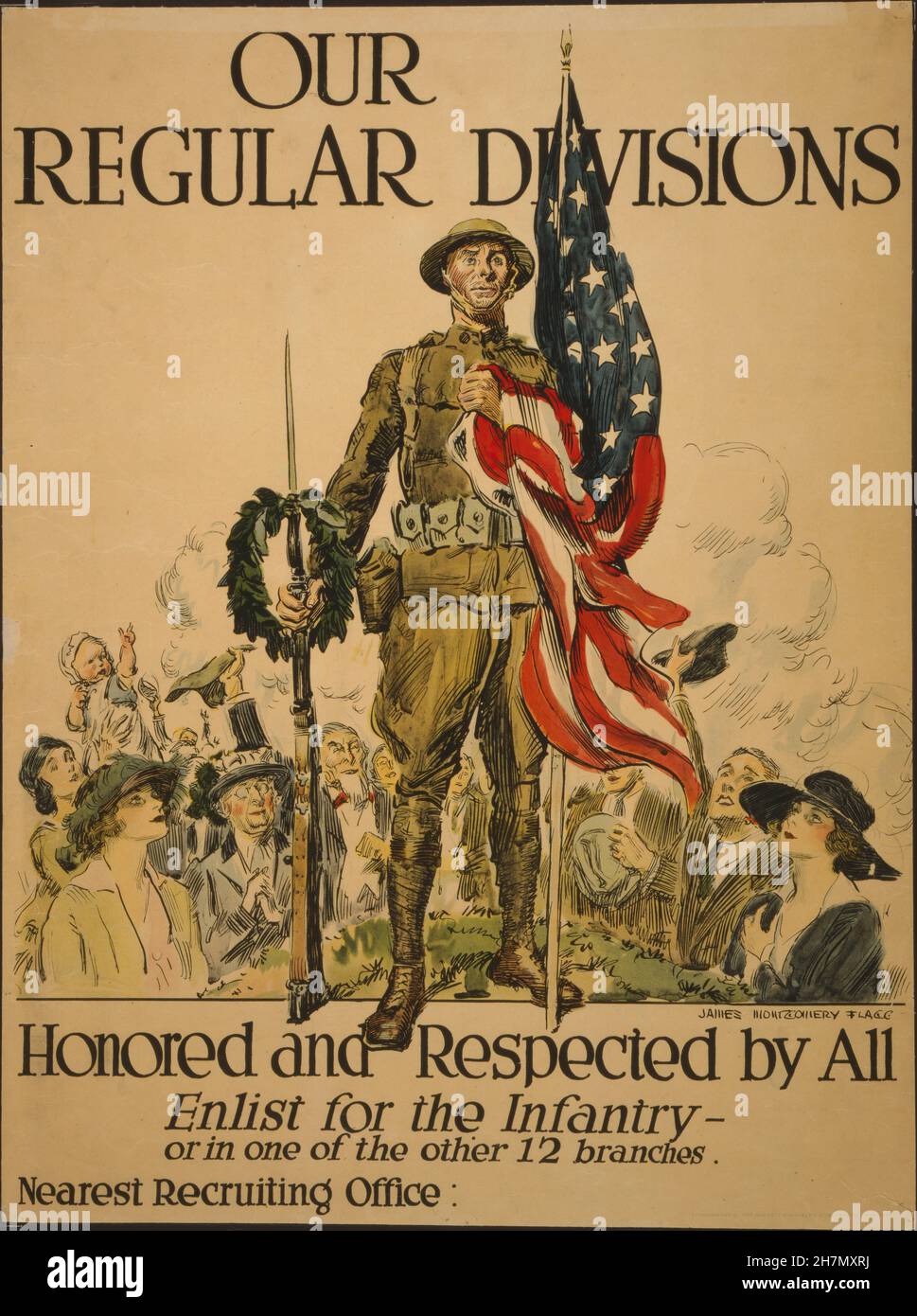 Enlist Poster - U.S World War One Propaganda - 416 Stock Photo - Alamy