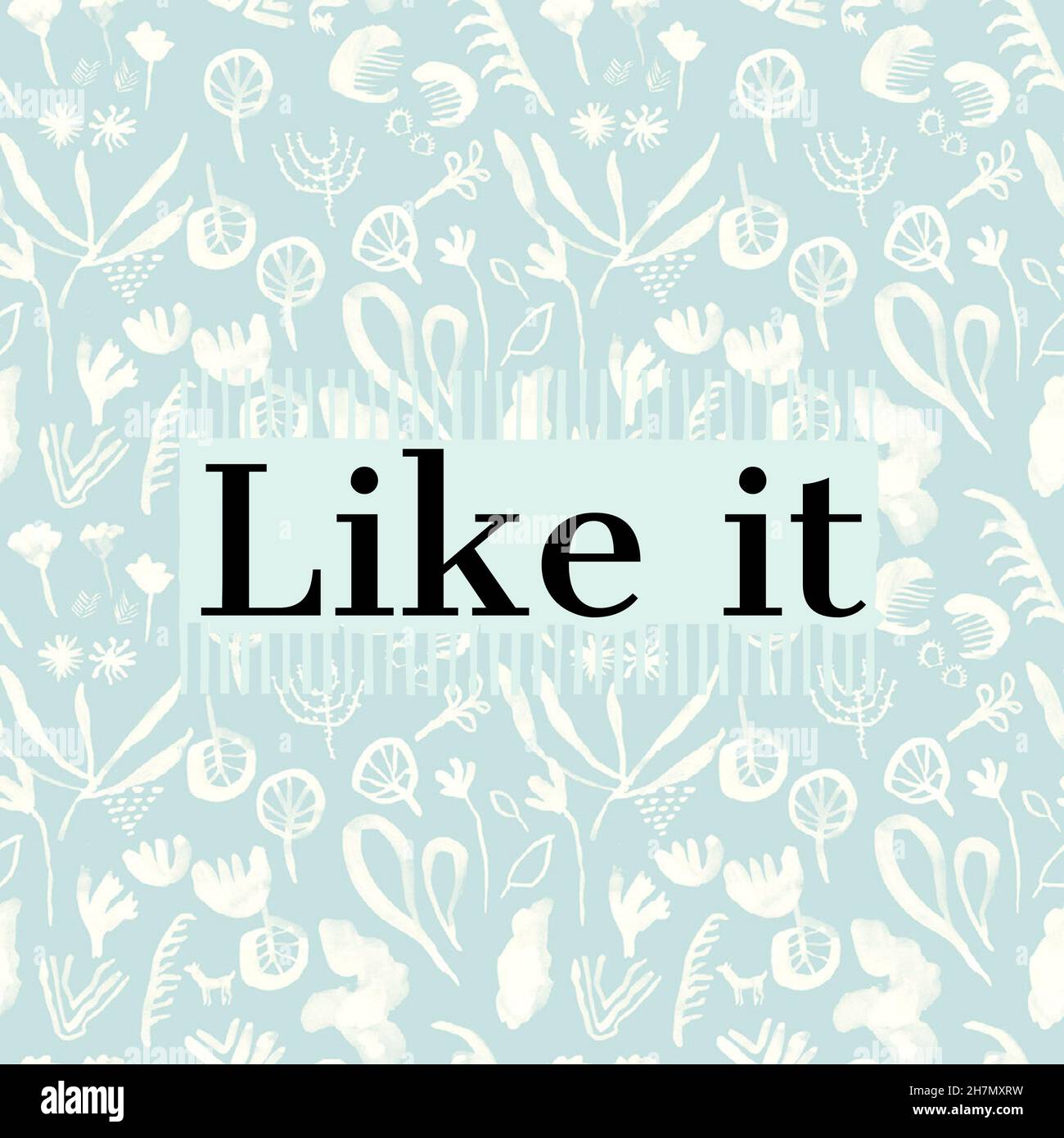 Vector hand illustration of like it on floral background Stock Photo ...