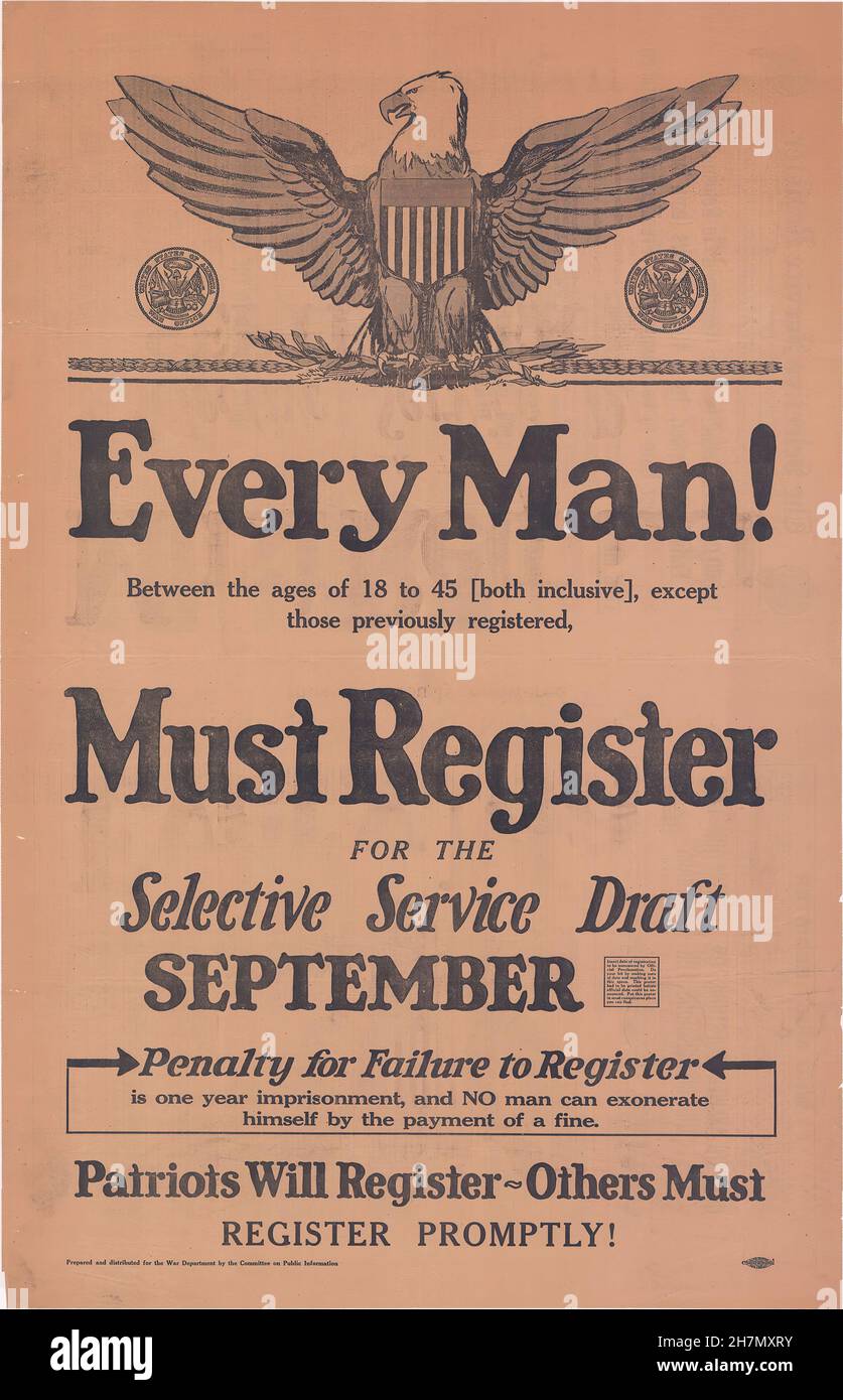 Enlist Poster - U.S World War One Propaganda - 486 Stock Photo - Alamy