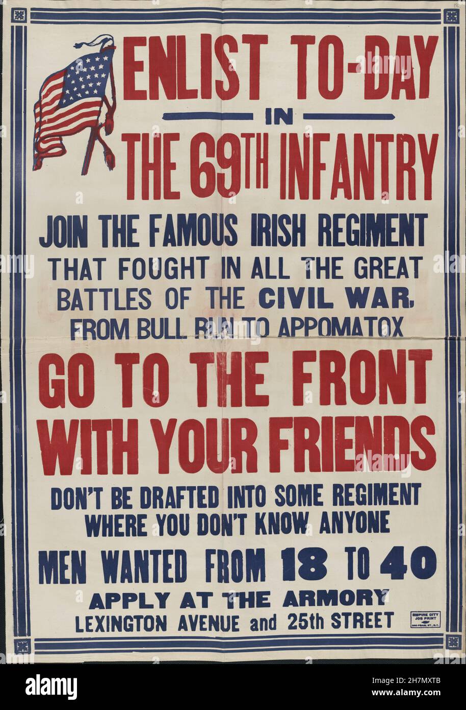 Enlist Poster - U.S World War One Propaganda - 513 Stock Photo - Alamy
