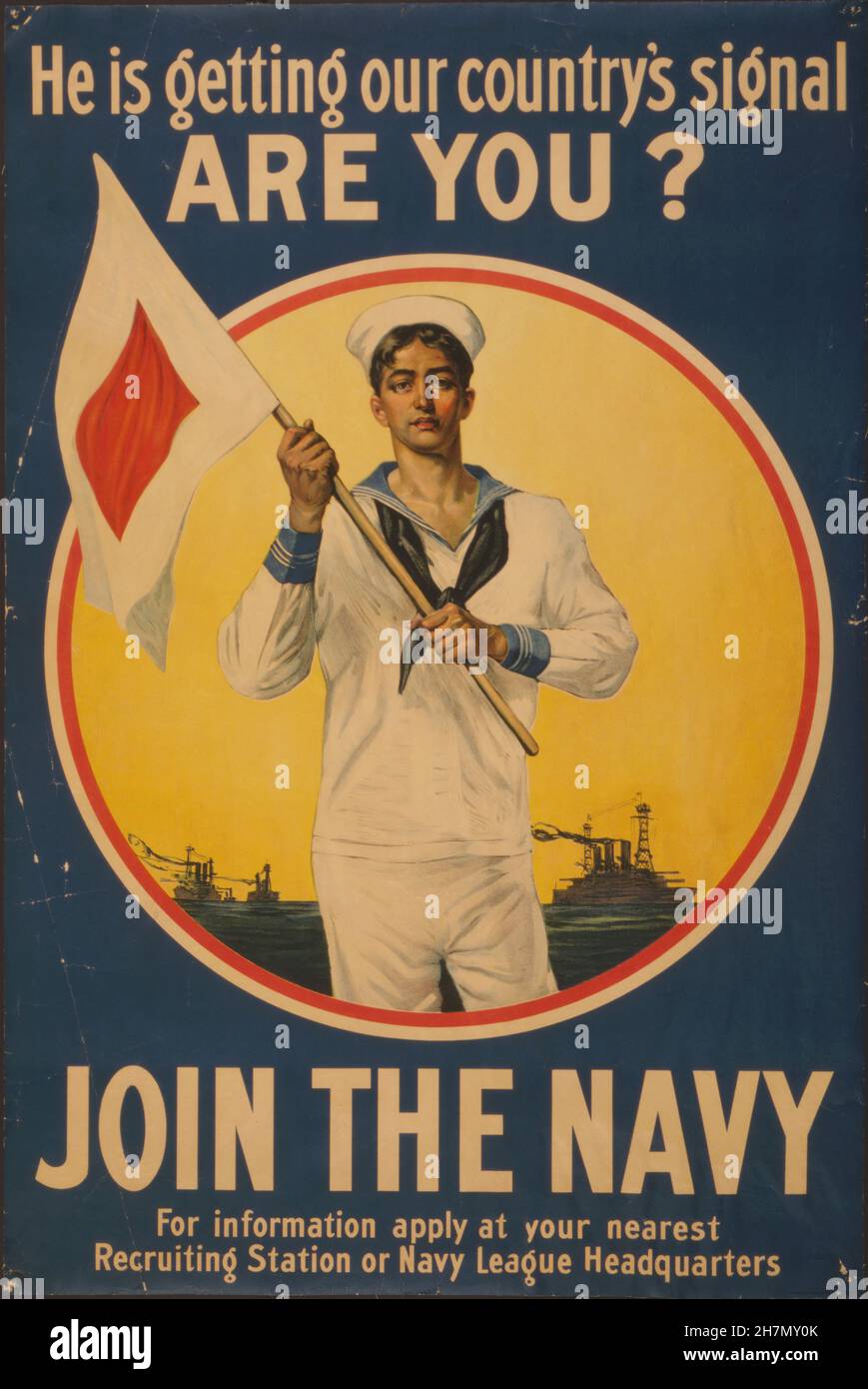 Enlist Poster - U.S World War One Propaganda - 1914-1918 - 15 Stock ...