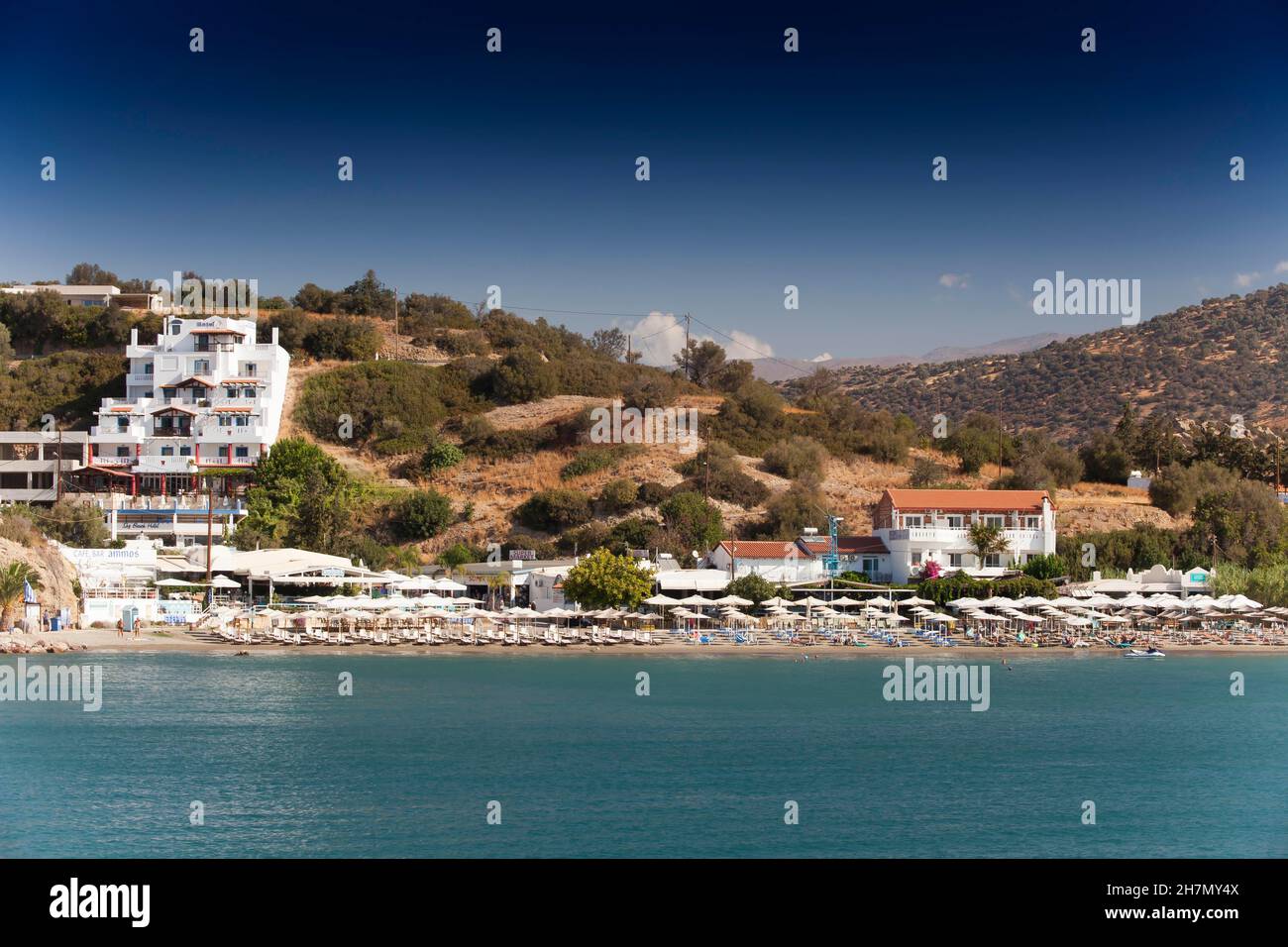 The seaside village of Agia Galini, Crete, Greece Stock Photo - Alamy