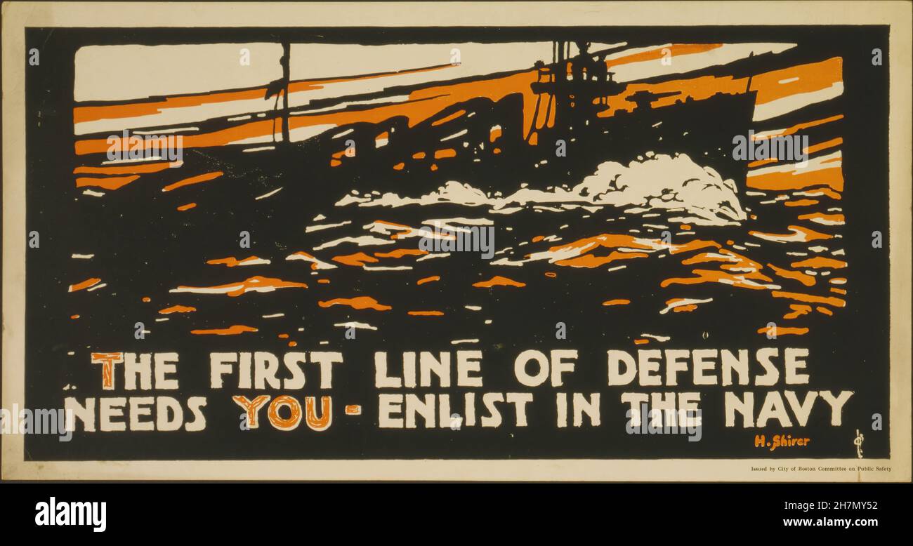 Enlist Poster - U.S World War One Propaganda - 1914-1918 - 22 Stock ...