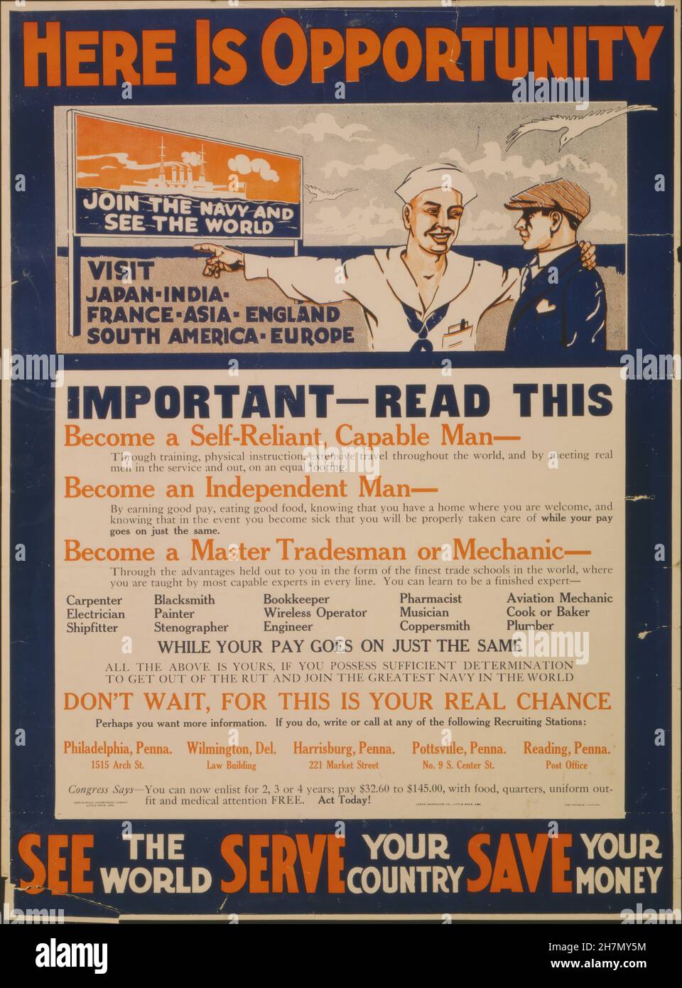 Enlist Poster - U.S World War One Propaganda - 1914-1918 - 33 Stock Photo - Alamy