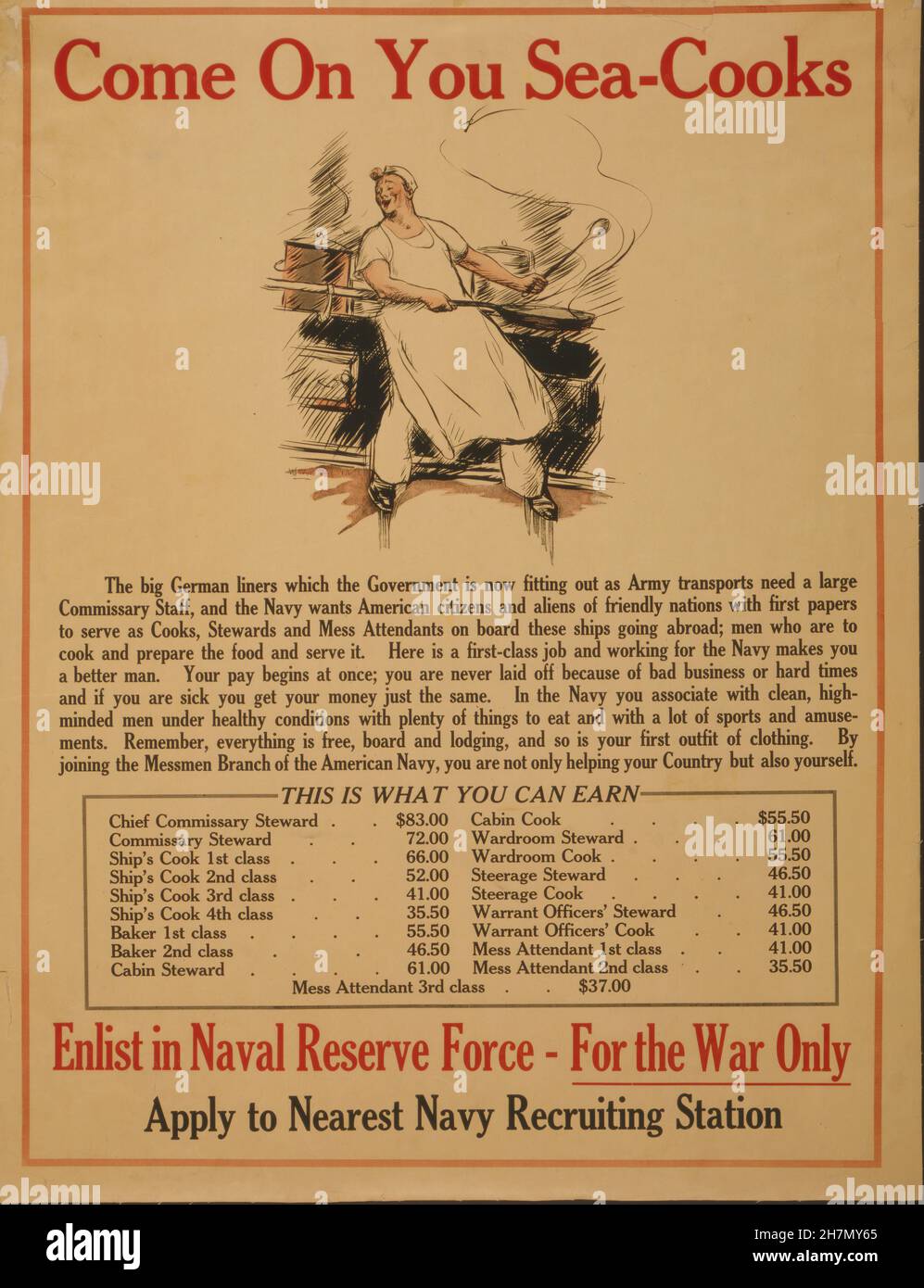Enlist Poster - U.S World War One Propaganda - 1914-1918 - 29 Stock ...