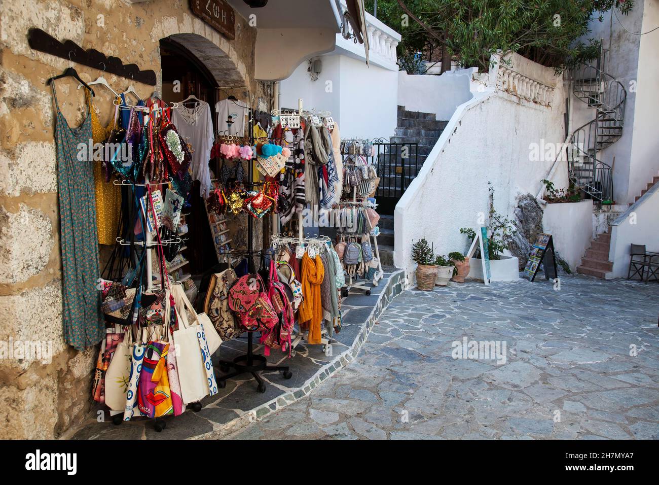 Souvenir shop in Spili, Crete, Greece Stock Photo - Alamy